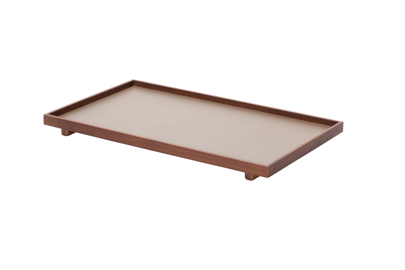 Giobagnara Jeremy Wood Tray with Fine Leather Inserts, Rectangular M ...
