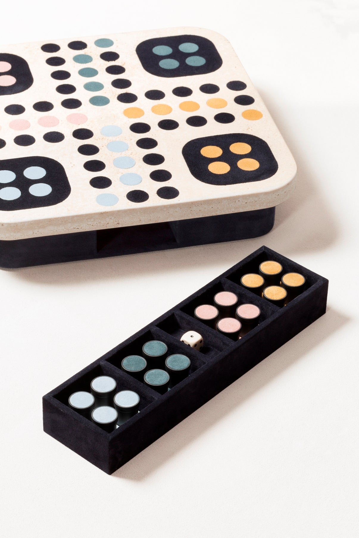 Giobagnara Delos Marble Leather-Covered Ludo Game Set – 2JOUR CONCIERGE