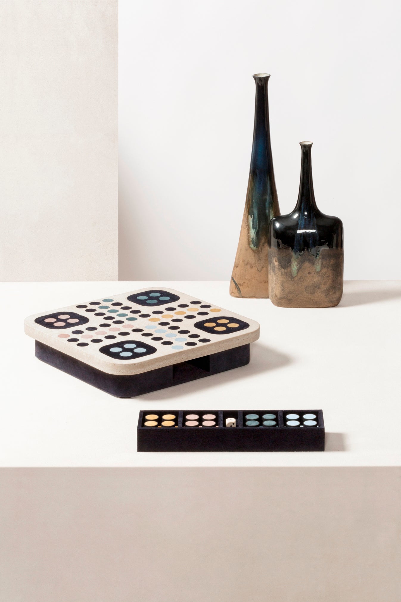 Giobagnara Delos Marble Leather-Covered Ludo Game Set – 2JOUR CONCIERGE
